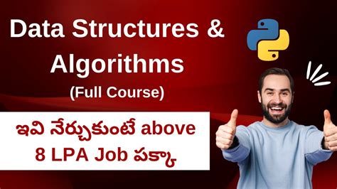 Data Structures And Algorithms Full Course In Telugu Data Structures And Algorithms In Python
