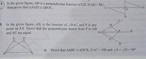 3 In The Figure Given Below Prove That ABCABD 4 In The Given Figure AB Is A Perpendicular