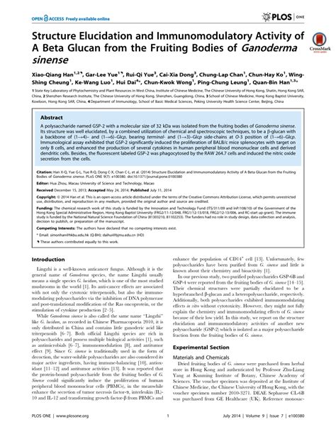 Pdf Structure Elucidation And Immunomodulatory Activity Of A Beta