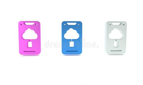 Colorful Cloud Technology Data Transfer And Storage Icon Isolated On White Background