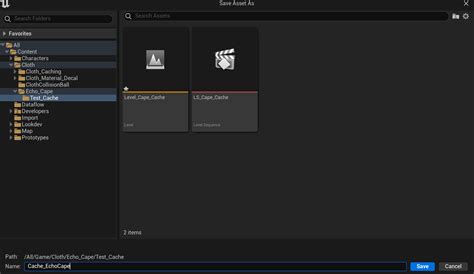 Cloth Caching Workflow Tutorial