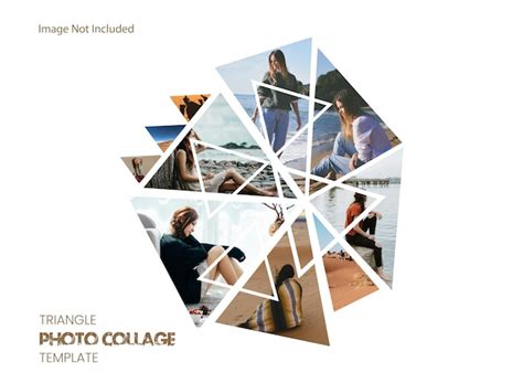 Premium Psd Photo Collage Triangle Geometric Template