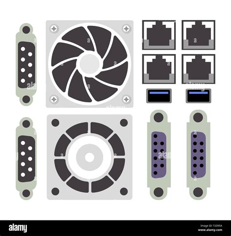 Set Of Computer Parts And Device Technology Of Pc Hardware Components