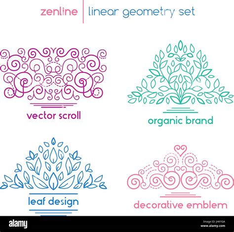Vector Linear Abstract Emblems Stock Vector Image And Art Alamy