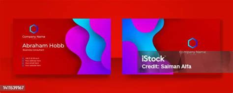 현대 창조적이고 깨끗한 다채로운 명함 디자인 템플릿 트렌디 한 단순한 추상 기하학적 세련된 웨이브 라인이있는 고급 우아한 명함 디자인 배경 벡터 일러스트 레이 션 0명에