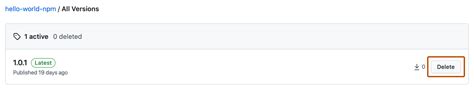 Deleting And Restoring A Package GitHub Docs