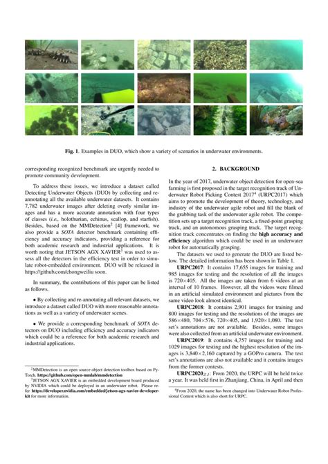 A Dataset And Benchmark Of Underwater Object Detection For Robot