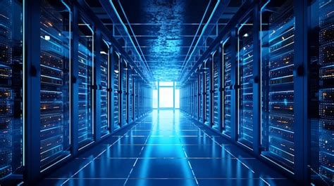 Premium Photo Generative Ai Server Racks In A Data Centre With Computer Network Security