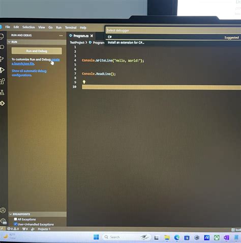 only available debugger option is “c ” r csharp