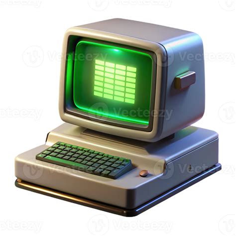 Serene Vintage A Vintage Computer Terminal Displaying Cryptic Green