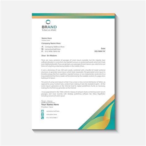 дизайн фирменного бланка Премиум вектор