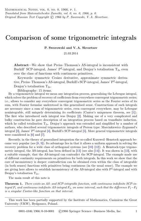 Pdf Comparison Of Some Trigonometric Integrals