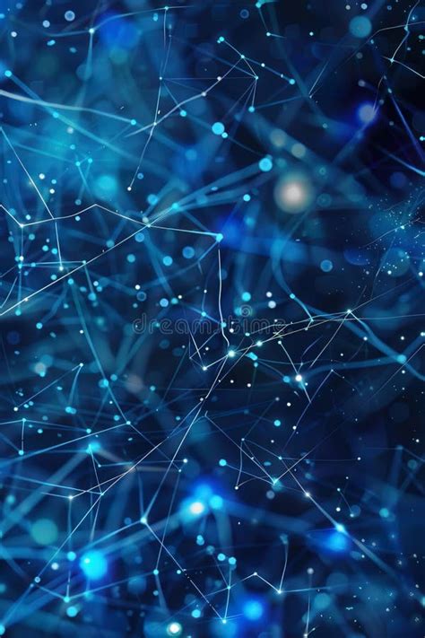 Abstract Sea Of Blue Nodes A Visualization Of Network Connectivity In