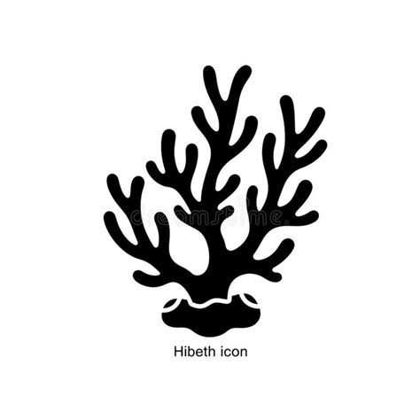 Black Silhouette Of A Branching Coral Resembling Acropora Coral With Multiple Upward Stock