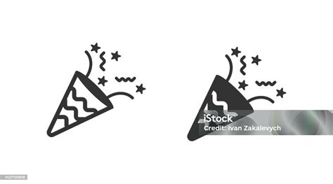 색종이 파티 포퍼 아이콘입니다 깜짝 그림 기호입니다 사인 파이어크레이서 벡터 Film Festival에 대한 스톡 벡터 아트 및 기타 이미지 Film Festival