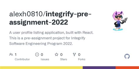Github Alexh0810integrify Pre Assignment 2022 A User Profile