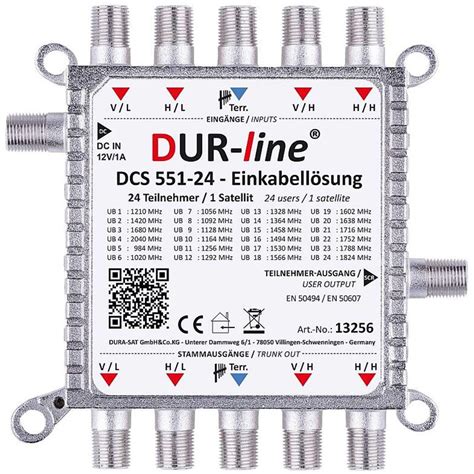 DUR-line DCS 551-24 - Einkabellösung für 24 Teilnehmer für Quattro LNB ...
