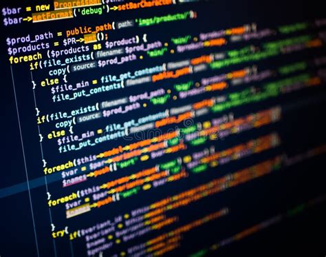 PHP Code On The Dark Blue Background Stock Image Image Of Code Information