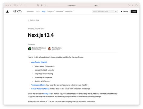 Nextjs 134 Server Component 지난 5월 App Router가 안정화된 공식 버전인 Next 134