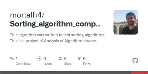 GitHub Mortalh Sorting Algorithm Comparison This Algorithm Was Written To Test Sorting