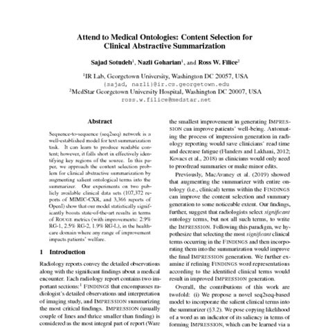 Attend To Medical Ontologies Content Selection For Clinical