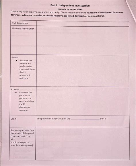 Solved Part Independent Investigation Recreate On Poster Chegg Com