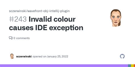 Invalid Colour Causes IDE Exception Issue Sczerwinski Wavefront Obj Intellij Plugin