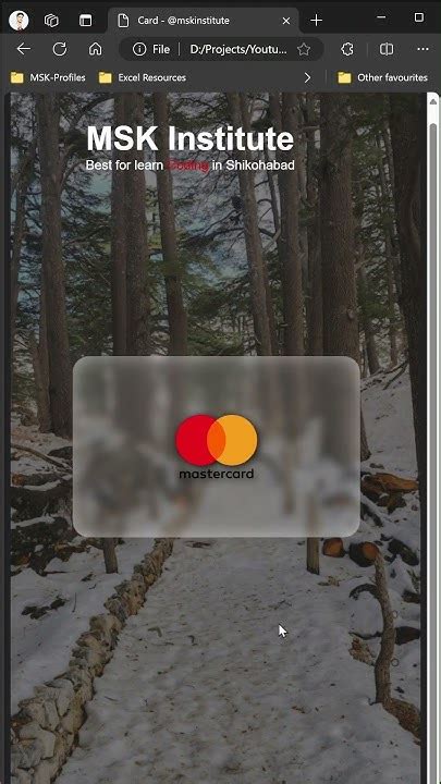 mastercard html css shorts mskwebproject 25 mskinstitute youtube