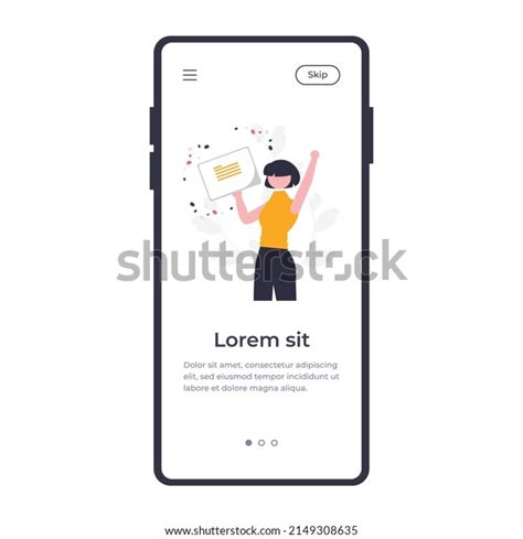 Ux Ui Onboarding Girl Illustration Design Stock Vector Royalty Free 2149308635 Shutterstock
