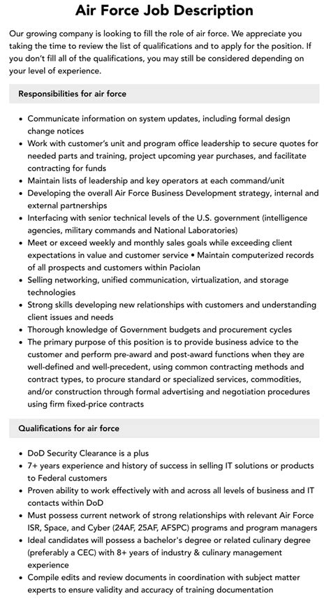 Fuels Air Force Job Description At Leslie Welch Blog