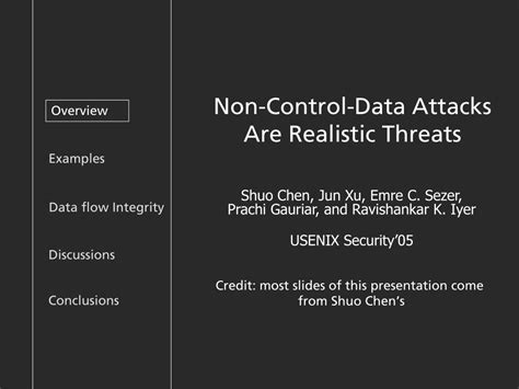 Ppt Non Control Data Attacks And Securing Software By Enforcing Data Flow Integrity Powerpoint