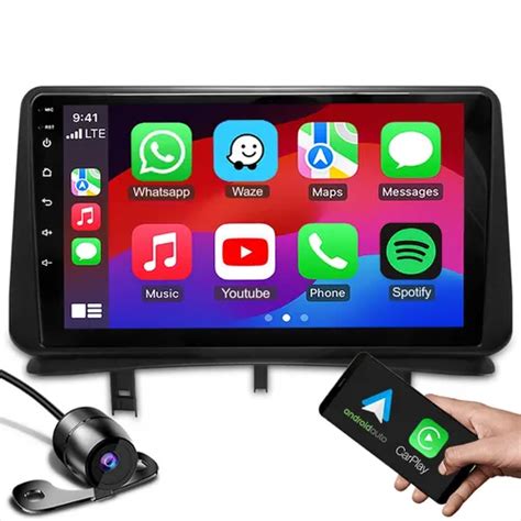 Midia Android Carplay Sem Fio 9 Polegadas Moldura Renault Frete Grátis