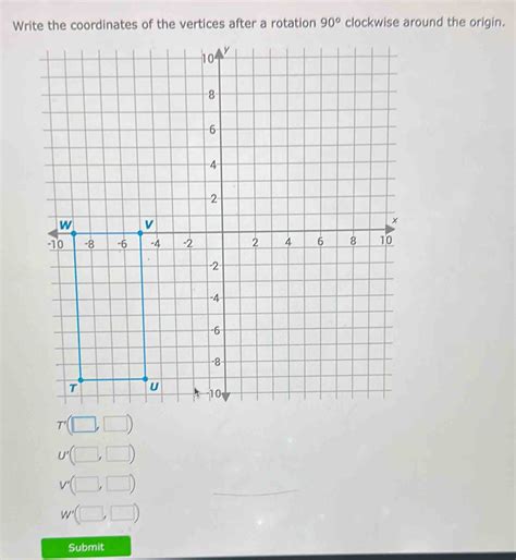 Write The Coordinates Of The Vertices After A Rotation Clockwise Around The Origin T