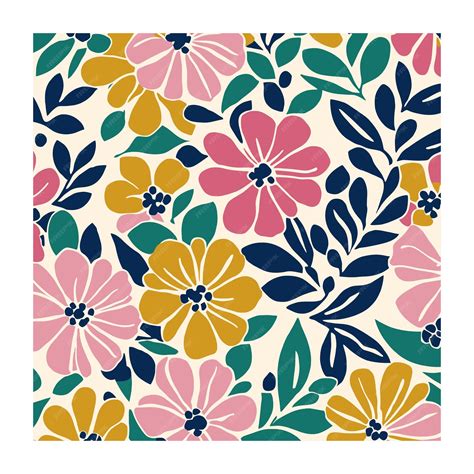 Premium Vector Girly Colors Cute Floral Textile Pattern
