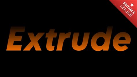 Extrude Black To Orange Text Effect Generator