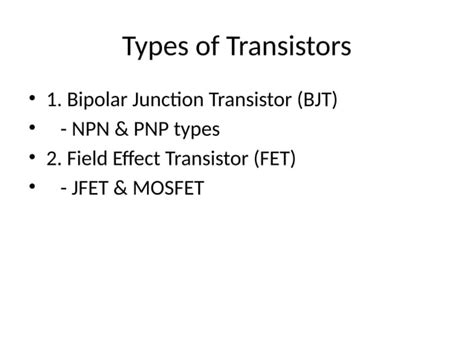 Bipolar Junction Transistors Presentation Pptx