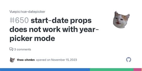 Start Date Props Does Not Work With Year Picker Mode · Issue 650
