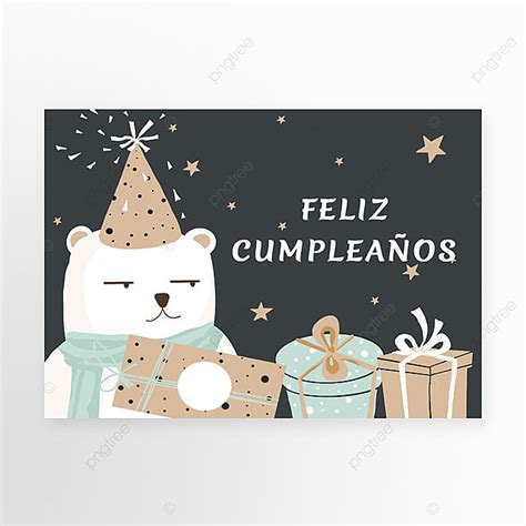 생일 축하합니다 만화 스타일 곰 인사말 카드 템플릿 Psd 다운로드 디자인 자료 다운로드