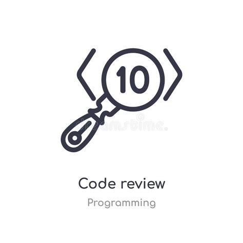 Code Review Outline Icon Isolated Line Vector Illustration From