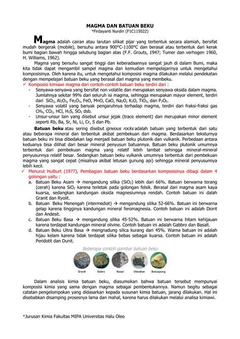 Magma Dan Batuan Beku Pdf