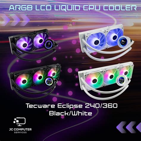 Tecware Eclipse 240 360 Black White Argb Lcd Aio Cpu Cooler Computers And Tech Parts