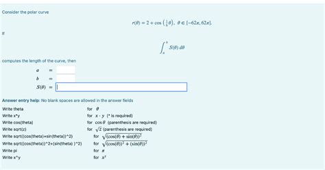 Solved Consider The Polar Curve Chegg Com