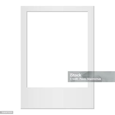 빈 흰색 사진 프레임입니다 사실적인 사진 카드 프레임 모형 재고 즉석 인화 전송에 대한 스톡 벡터 아트 및 기타 이미지 즉석 인화 전송 즉석카메라 실물 모형 Istock