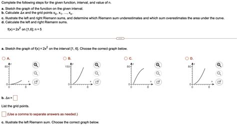 Complete The Following Steps For The Given Function Interval And Value Of N A Sketch The