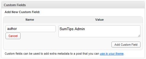 Add Delete And Edit Custom Fields In Wordpress Sumtips
