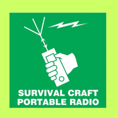 Survival Craft Port Radio With Text 150x150mm Impa Code 334113