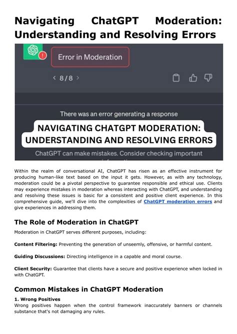 Ppt Navigating Chatgpt Moderation Understanding And Resolving Errors