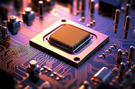 Technological Marvel Closeup Of Computer Cell Phone Micro Chips And