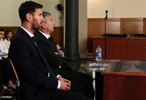 Barcelonas Football Star Lionel Messi And His Father Jorge Horacio