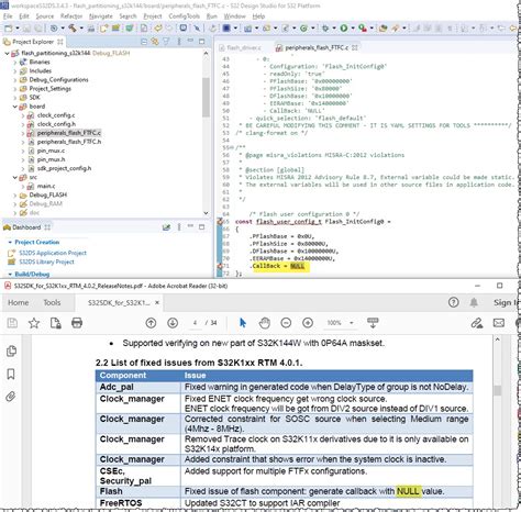 solved not able to partition flash of s32k144 using example project